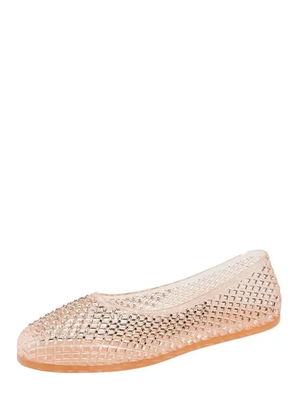 ANCIENT GREEK SANDALS Iro Swarovski Crystal Jelly Flats - Nude