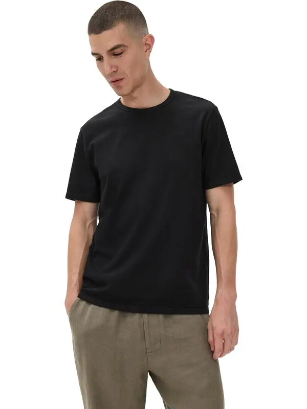 Vince Garment Dye Short Sleeve Crew Tee - True Black