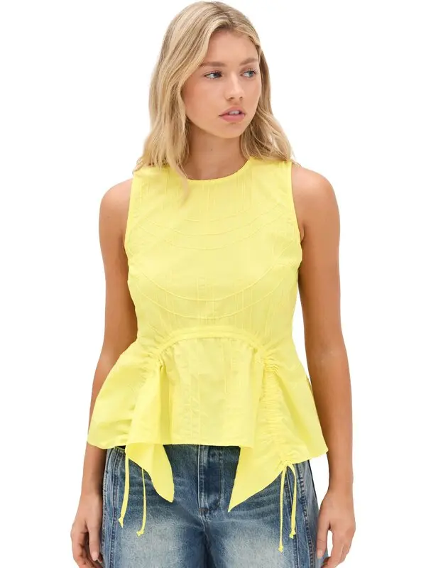 Sea Camden Cotton Poplin Tank Top - Yellow