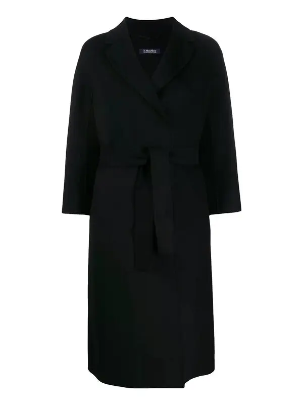 Max Mara Belted Wool Duster Coat - Black