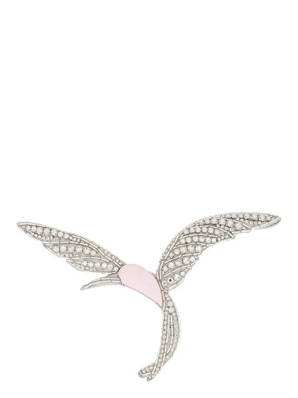 David Koma Hummingbird Brooch - Pink & Silver