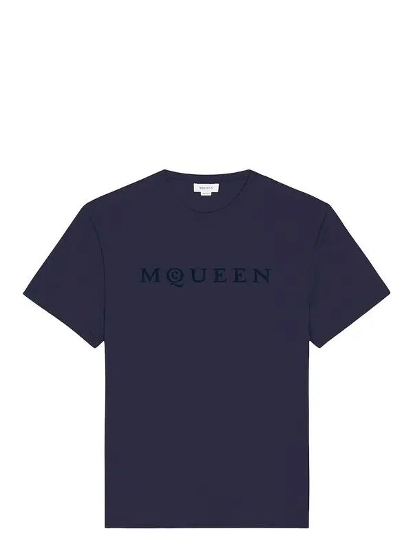 Alexander McQueen Logo T-shirt In Navy - Navy & Jermyn St. Blue