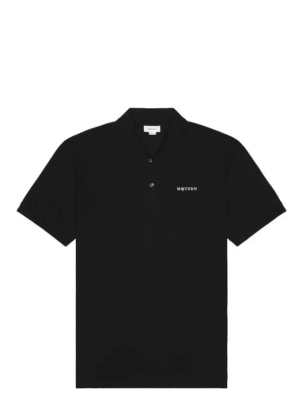 Alexander McQueen Logo Embroidered Polo - Black