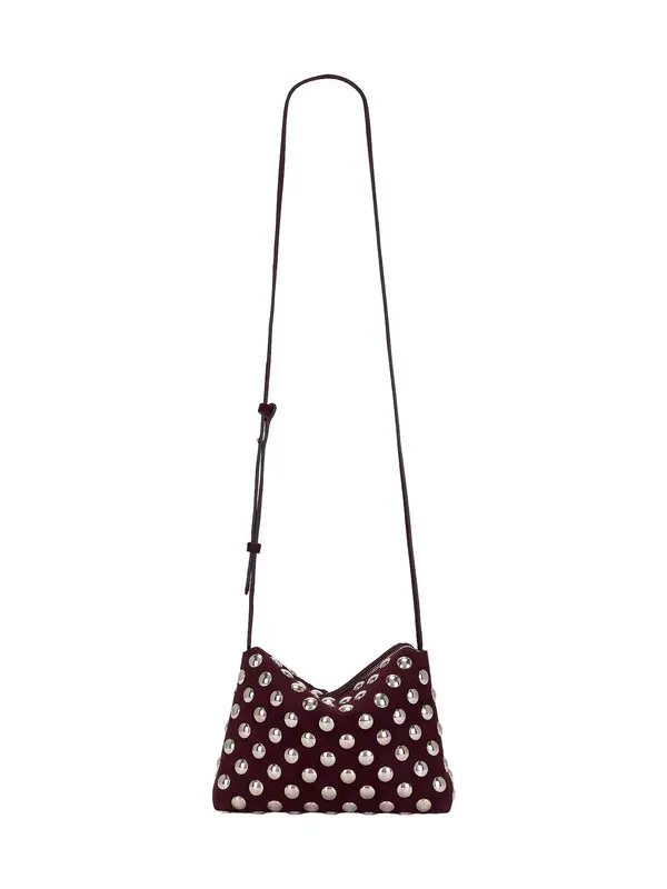 Khaite Lina Medium Stud Crossbody Bag - Rouge Noir