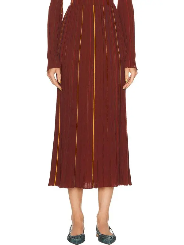Gabriela Hearst Celeano Skirt - Burnt Sienna