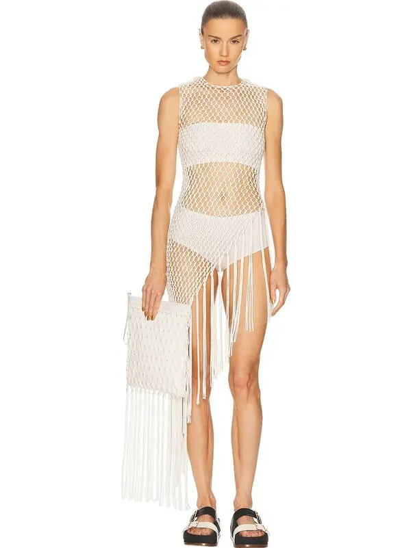 Gabriela Hearst Niamh Crochet Fringe Dress - Ivory