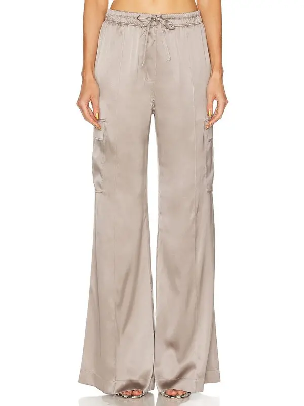 TOM FORD Silk Satin Cargo Pj Pant - Dark Silver