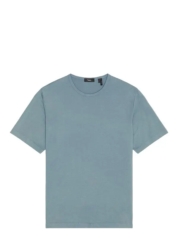 Theory Faded Crew Neck Tee In Blue - Dark Rainstorm