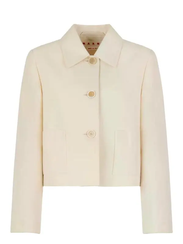 Marni Cotton Cropped Jacket - White