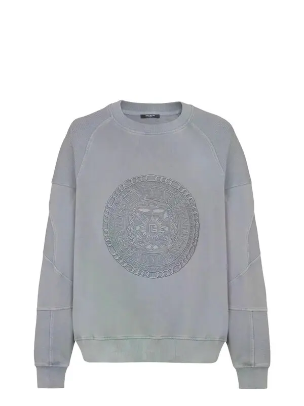 Balmain Embroidered Sweatshirt - Grey