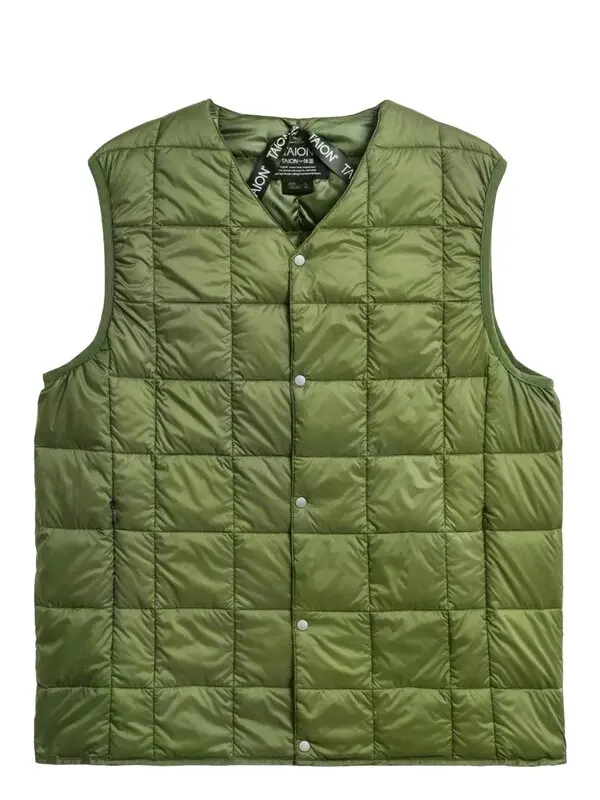 Taion V-neck Down Gilet - Green
