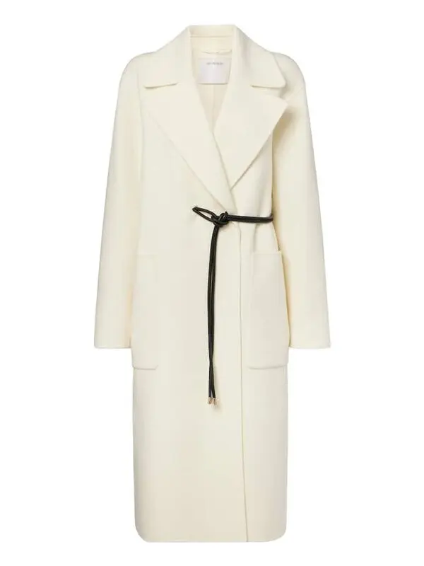 Sportmax Abate Virgin Wool Wrap Coat - White
