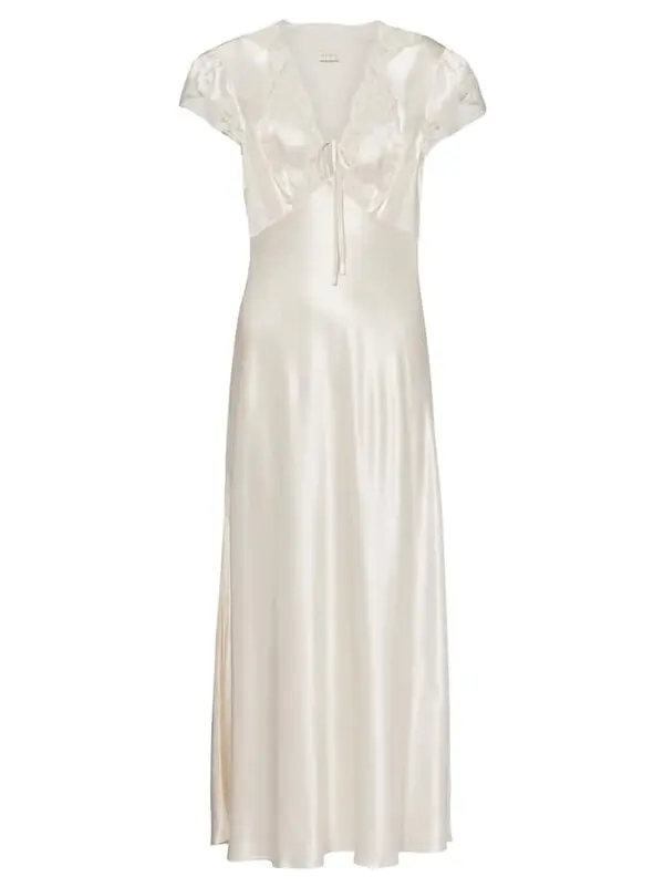 Rixo Amari Satin Gown - White