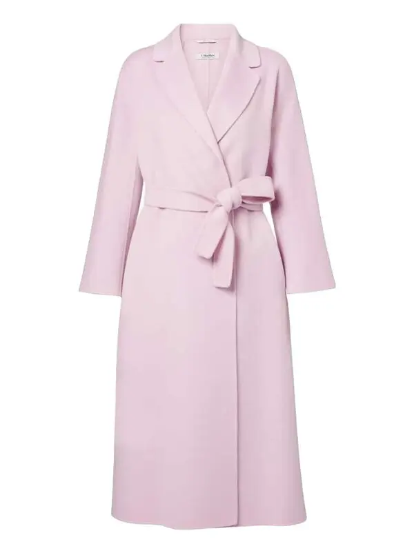 Max Mara Esturia Virgin Wool Wrap Coat - Pink