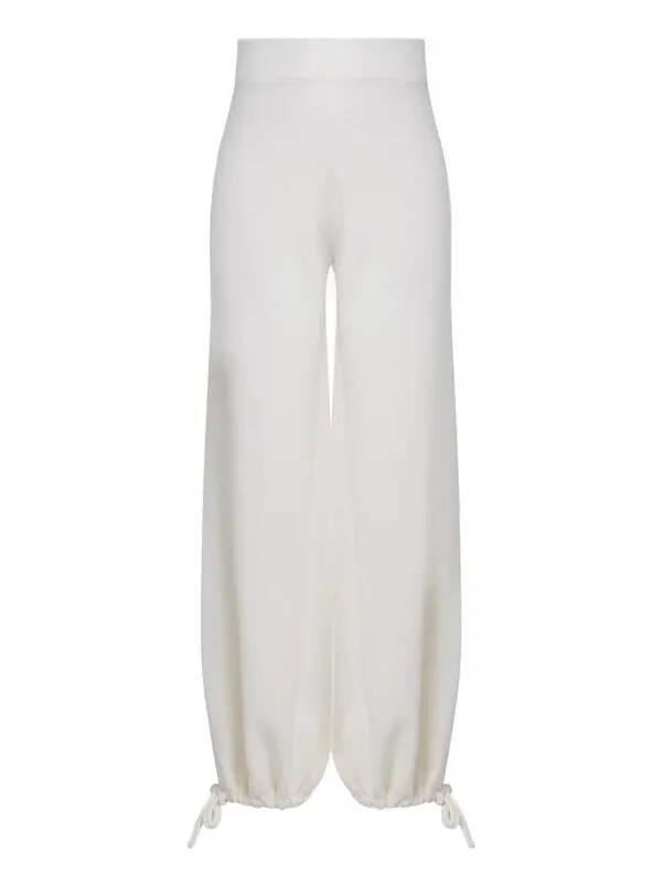 Max Mara Virgin Wool Wide-leg Pants - White