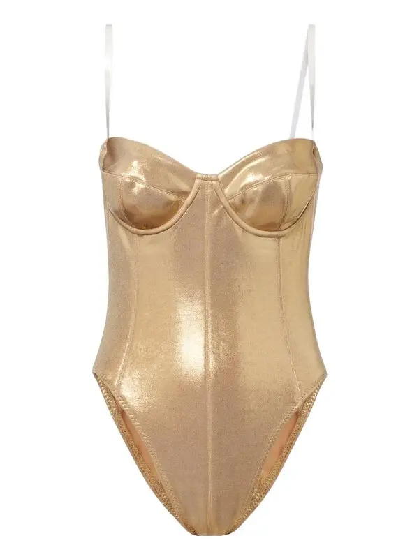 Norma Kamali Strapless Bodysuit - Gold