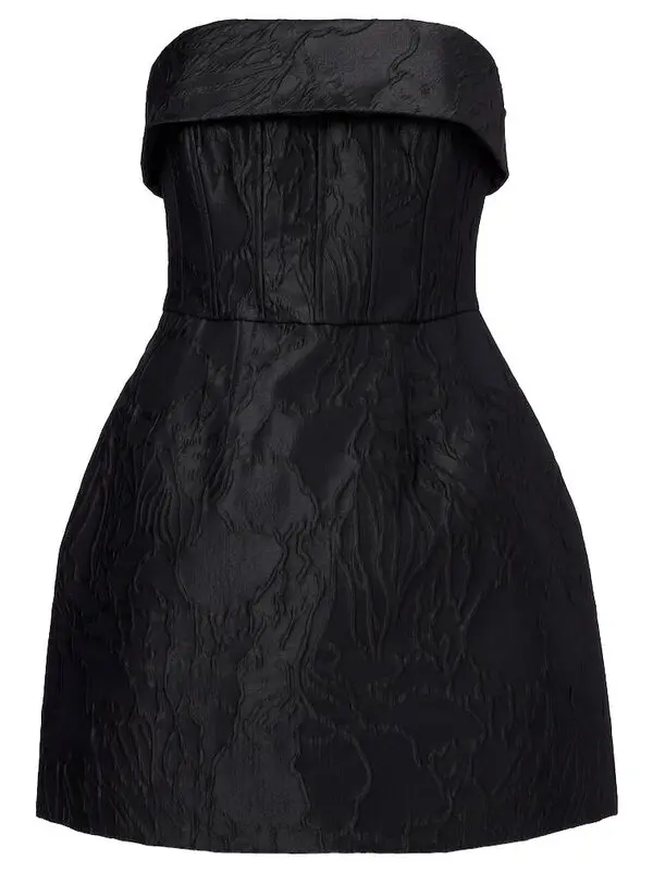Rebecca Vallance Petra Jacquard Mini Dress - Black