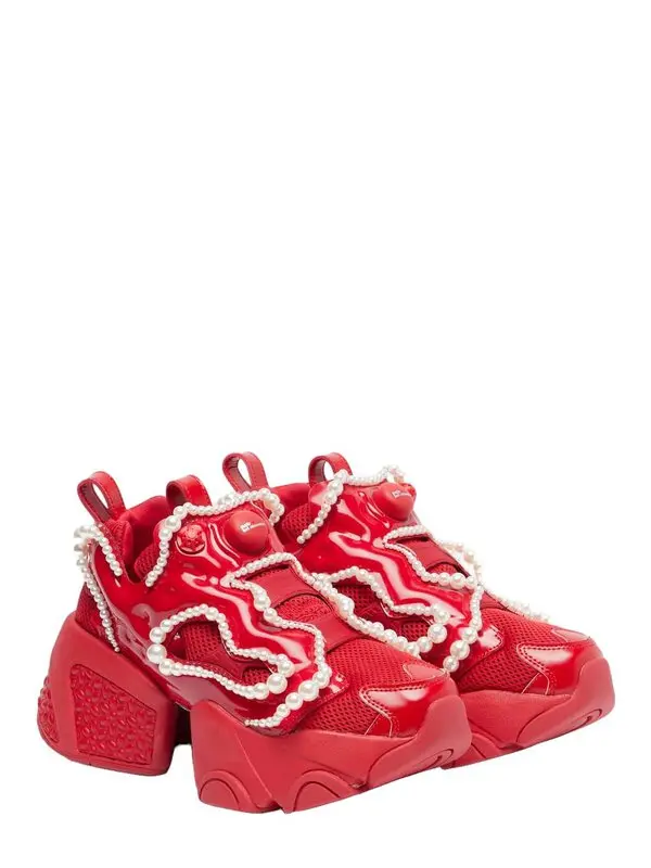 Noir Kei Ninomiya X Reebok Embellished Platform Sneakers - Red