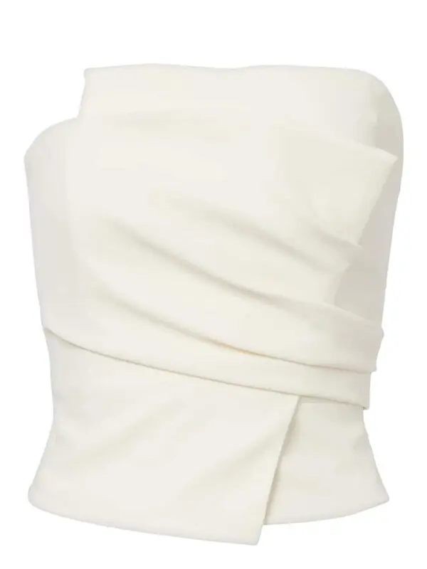 THE SEI Strapless Crêpe Top - White