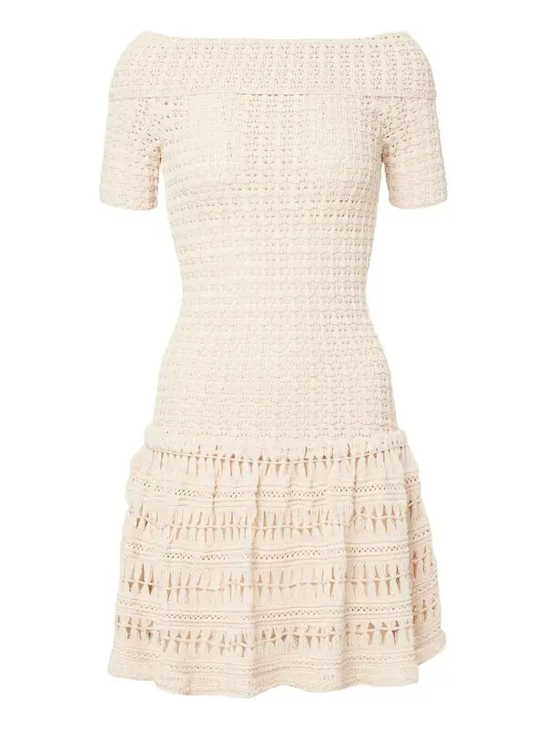 Isabel Marant Charlottega Crochet Minidress - White