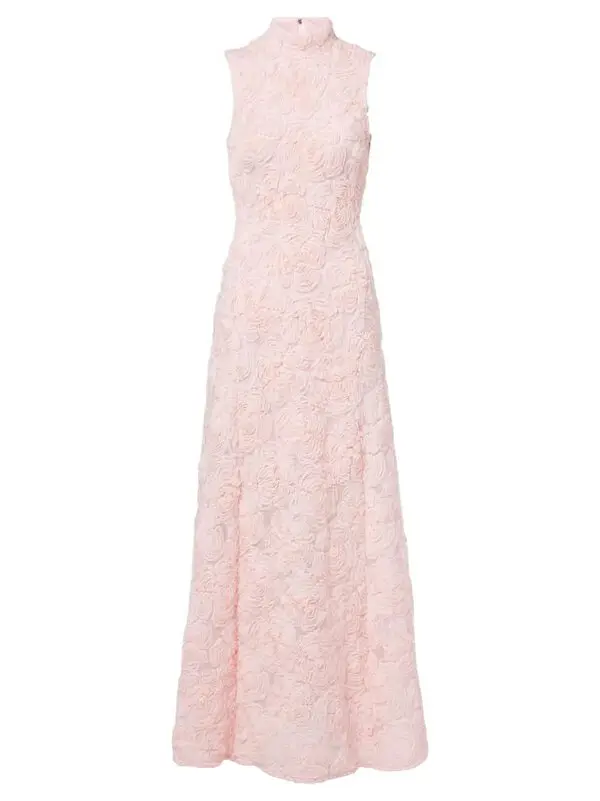 Remain Birger Christensen Floral Mesh Maxi Dress - Pink