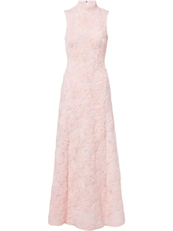ROTATE BY BIRGER CHRISTENSEN Floral Mesh Maxi Dress - Pink