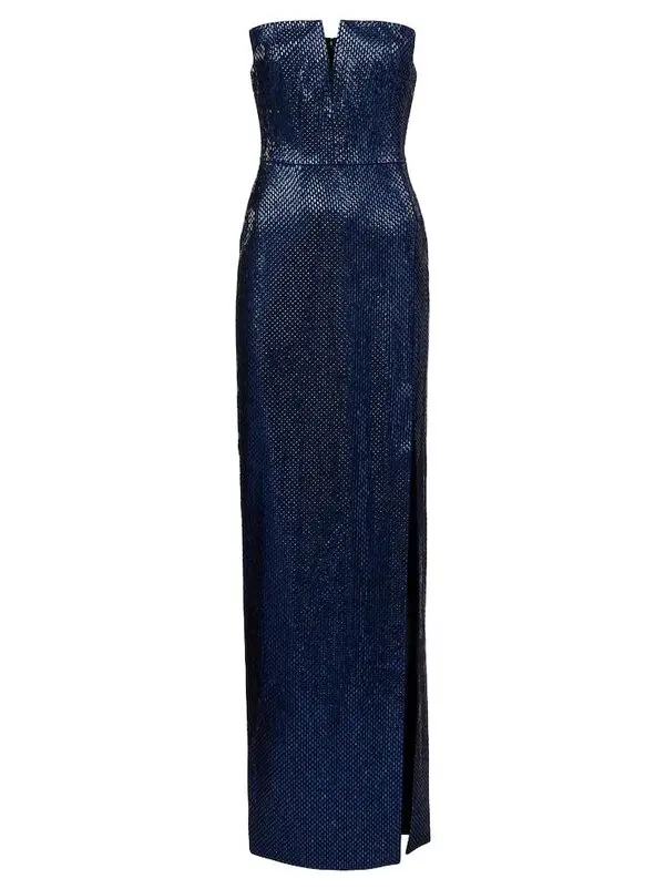 Roland Mouret Embellished Strapless Crêpe Gown - Blue