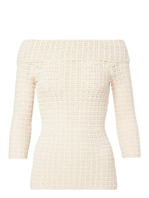 Isabel Marant Étoile Dermottega Crochet Off-shoulder Top - White