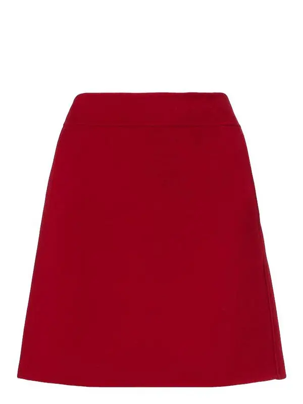 Max Mara Aida Virgin Wool Mini Skirt - Red