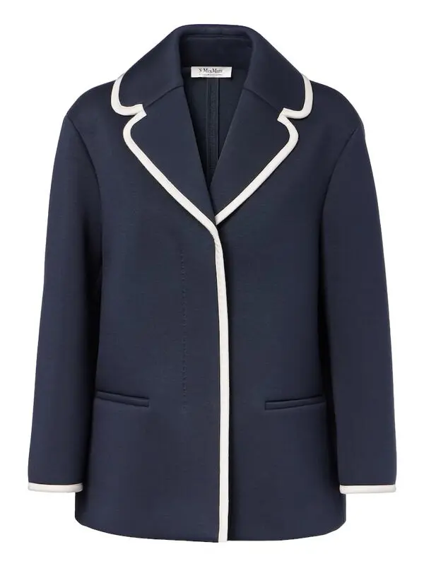 Max Mara Single-breasted Jersey Blazer - Blue
