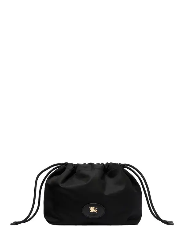 Burberry Reversible Leather-trimmed Pouch - Black
