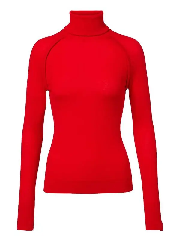 Victoria Beckham Wool Turtleneck Sweater - Red