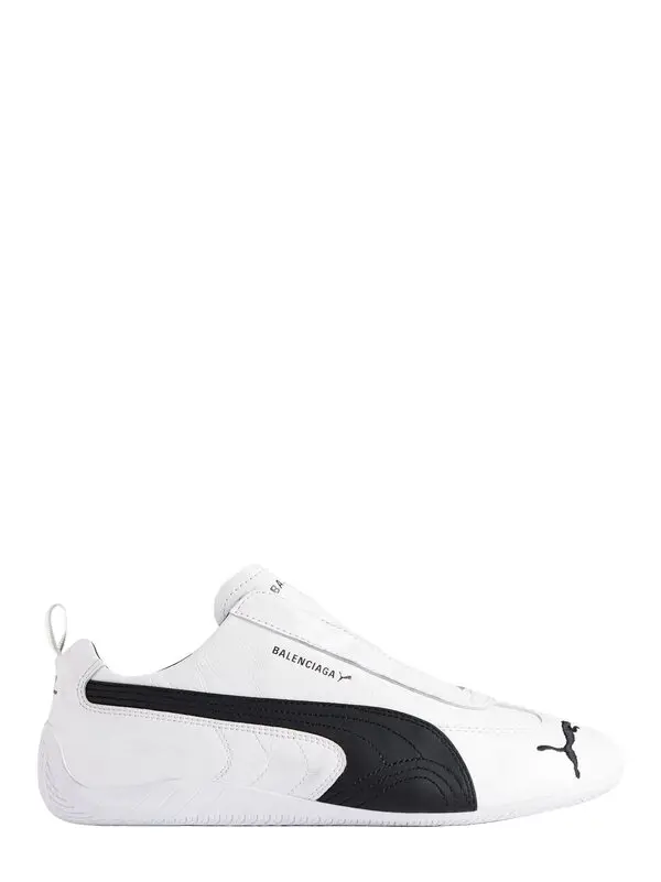 Balenciaga Speedcat Leather Slip-on Sneakers - White