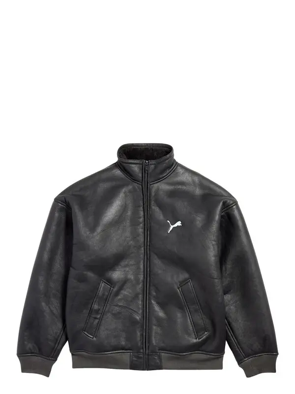 Balenciaga I Puma Leather Jacket - Grey & Silver