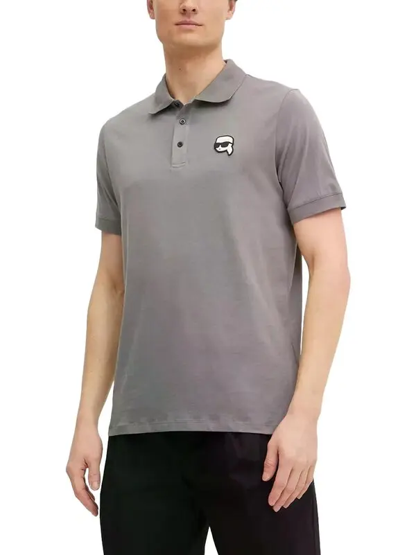 Karl Lagerfeld Logo-patch Polo Shirt - Grey