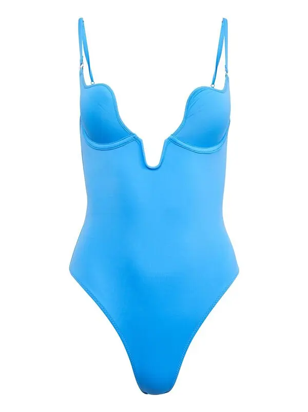 Fleur Du Mal Seduce U-plunge One Piece - Aegean Blue