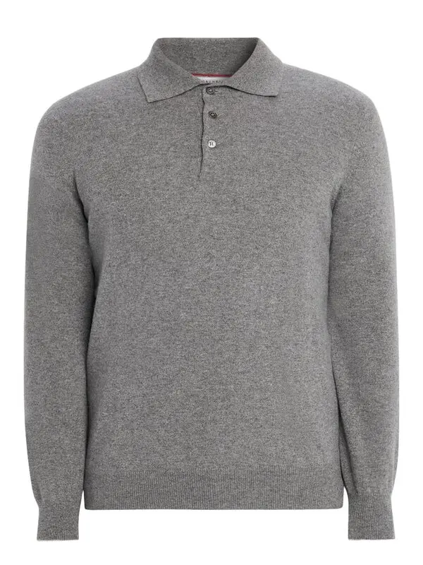 Brunello Cucinelli Premium Cashmere Polo Sweater - Gray