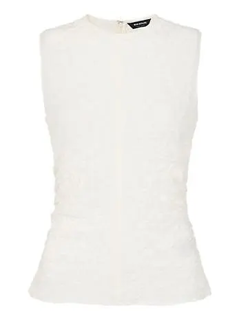 Whistles Round-neck Sleeveless Stretch-cotton Tank - Cream