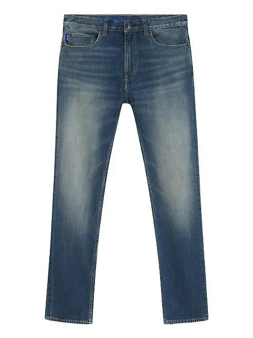 Hugo Boss Slim-fit Straight-leg Stretch-denim Jeans - Medium Blue