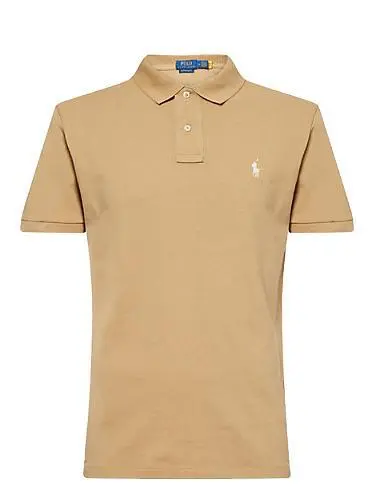 Polo Ralph Lauren Custom Slim-fit Embroidered-logo Cotton Polo Shirt - Tan/crm Pp
