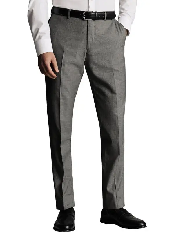 CHARLES TYRWHITT Ultimate Performance Sharkskin Suit Trousers - Grey