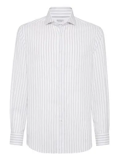 Brunello Cucinelli Striped Shirt - Navy Blue