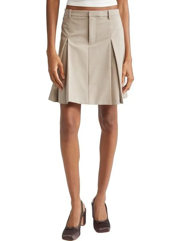 Sandy Liang Jeannie Pleated Skirt - Taupe