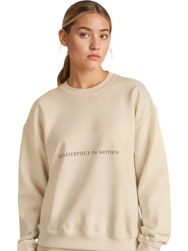 AKALIA Cotton Crewneck Sweatshirt - Beige