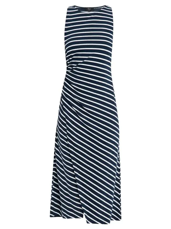 Rails Max Striped Wrap-effect Midi Dress - Nautical Stripe