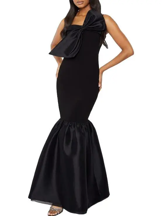 Likely Patti Bow Sleeveless Gown - Black