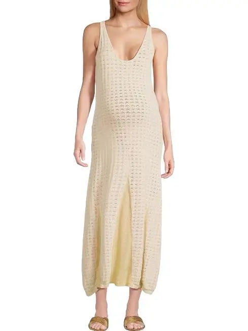 EMILIA GEORGE Naomi Pointelle Maxi Dress - Ivory