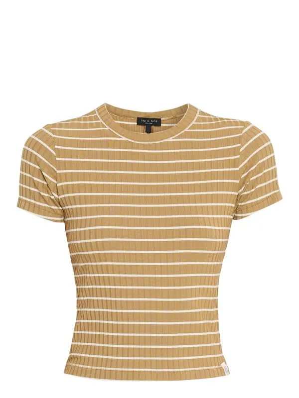 Rag & Bone Luca Stripe Baby Tee - Khkim