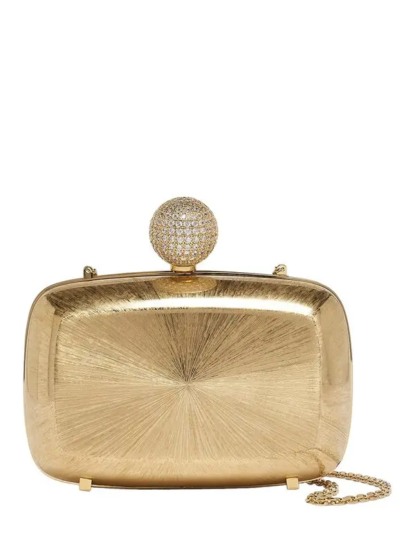 ROGER VIVIER Golden Strass Metal Clutch - Oro