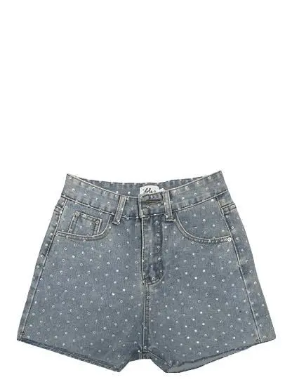 LOLA + THE BOYS Sparkle Denim Shorts - Blue